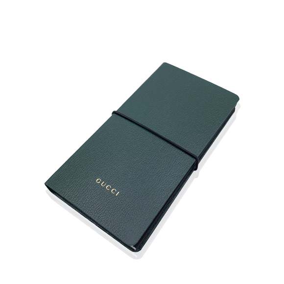 Gucci | Accessories | Gucci Green Notebook With Accordion Card Holder ...
